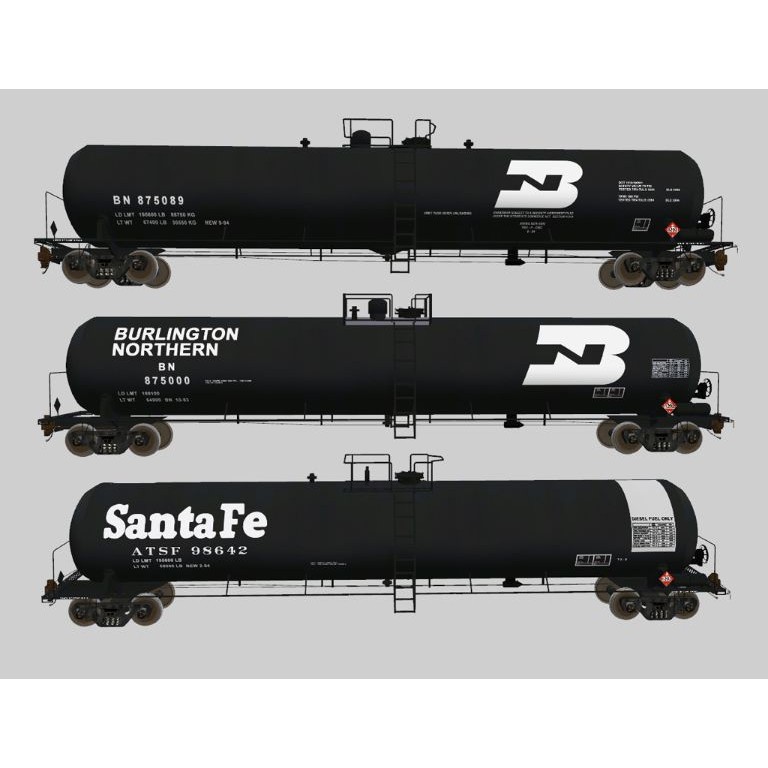 BN & ATSF 61'7" Tank Cars